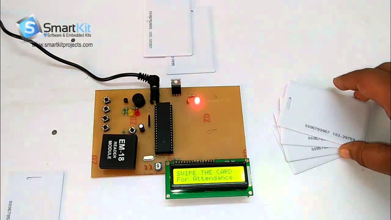 RFID Based Student Attendance System using 8051 Based Microcontroller - YouTube