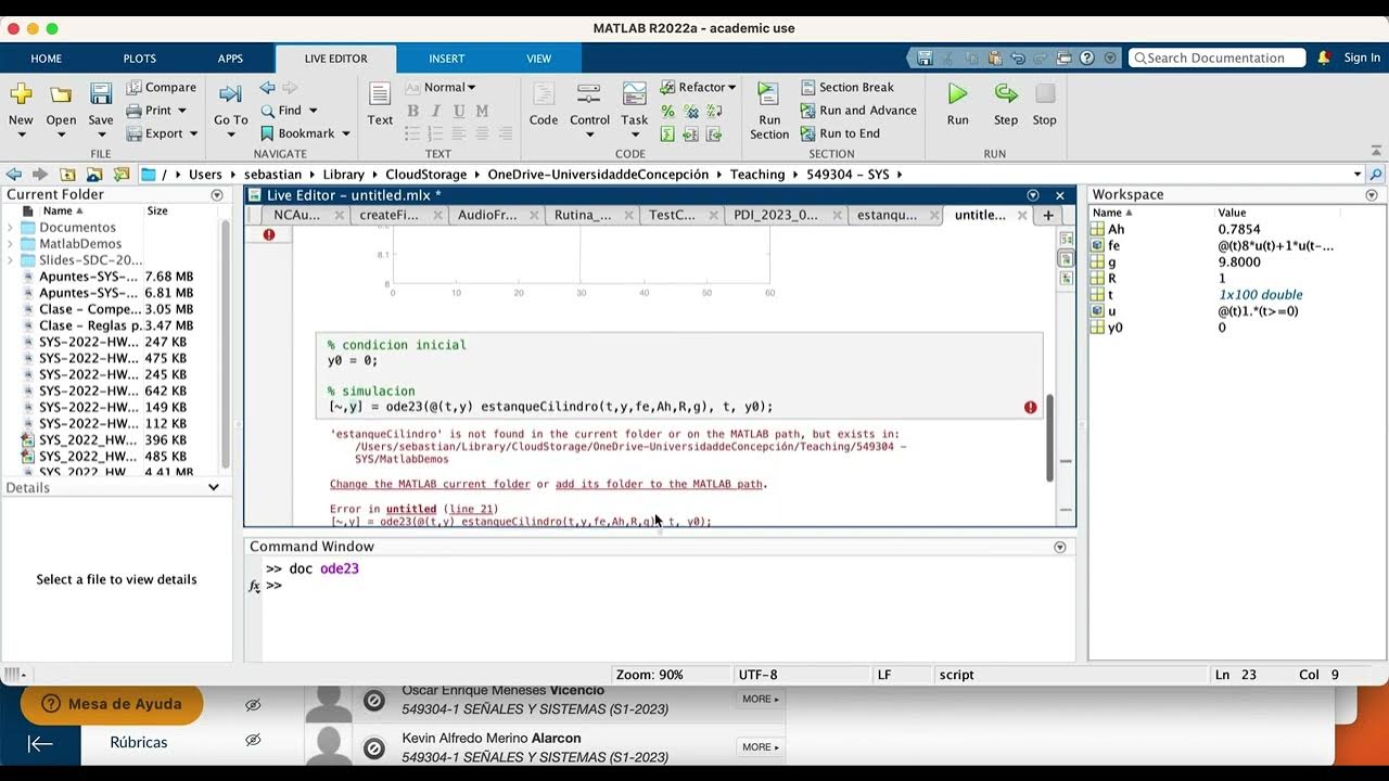 SYS-2023 - 01 - Simulacion modelos simples en Matlab - YouTube