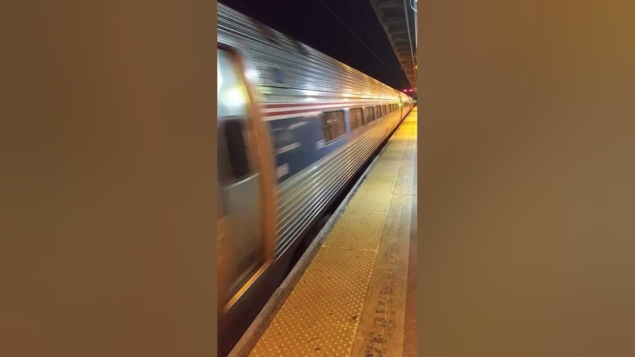 NJT Bombardier Bilevel train Amtrak train at Trenton Transit Center - YouTube