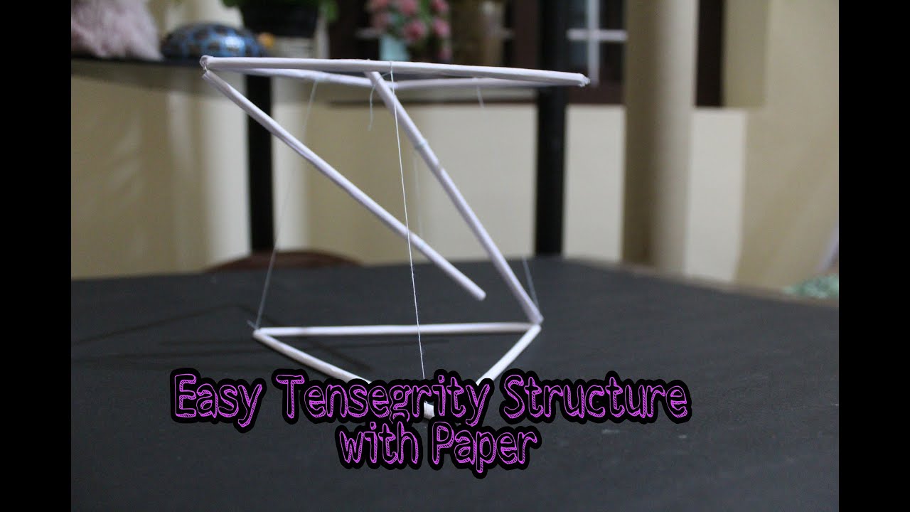 Diy Tensegrity Structure With Paper Youtube