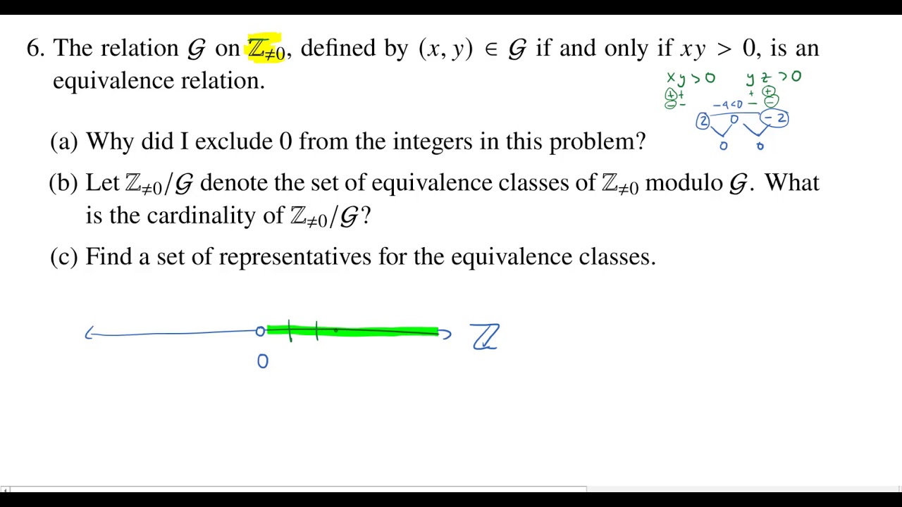 Equivalence Classes and Quotient Sets, Superquiz 1, Problem 6 - YouTube
