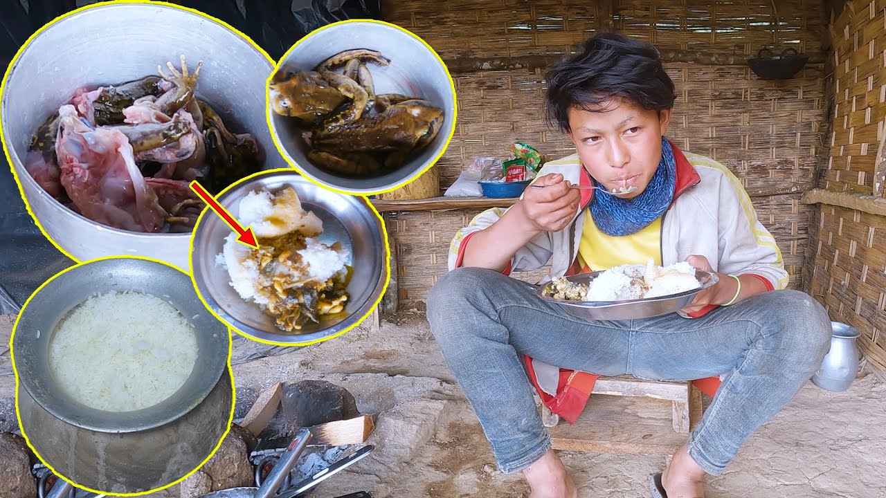 Adhiraj's simple bullfrog curry recipe || Shephards bullfrog meal ...