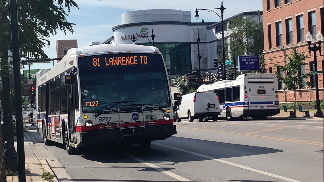 CTA, NovaBus LFS #8349 and LFS #8277 both on route 81 on Lawrence near ...