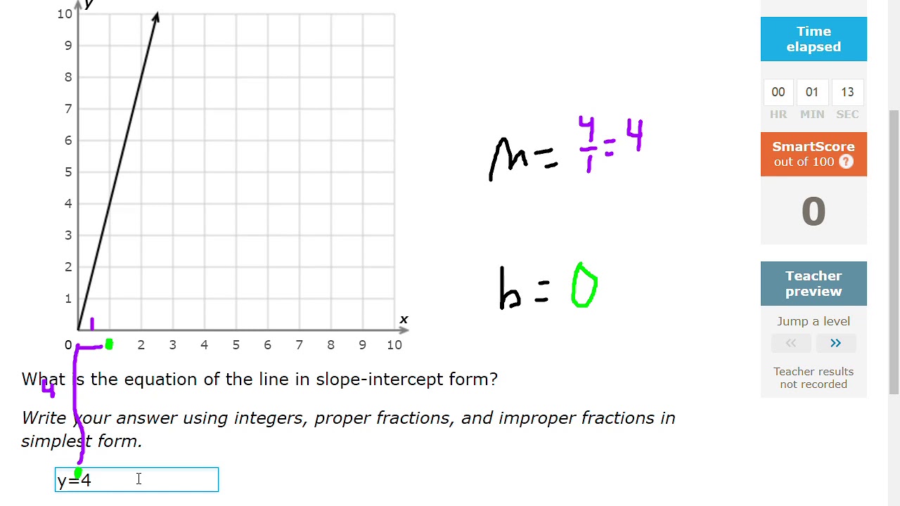 8th Grade Math IXL Y.8 & Y.9 Write a linear equation - YouTube