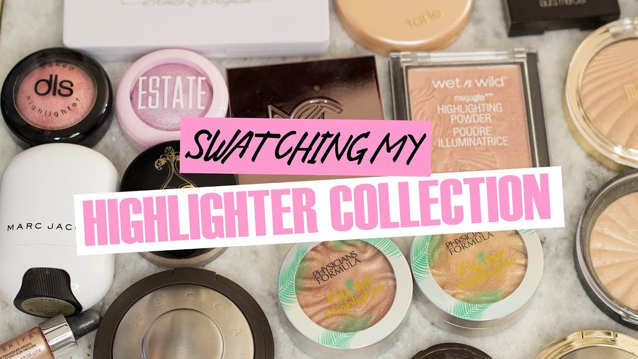 Swatching My Highlighter Collection! - YouTube
