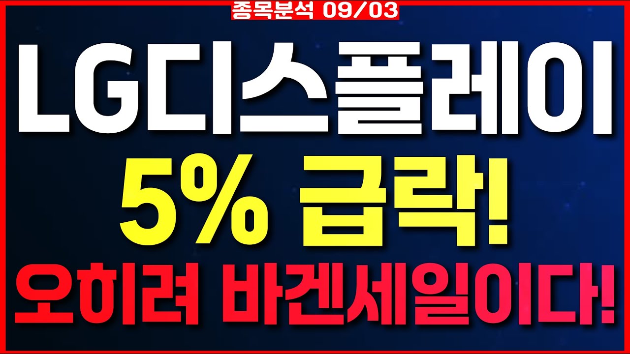 LG디스플레이-5% 급락! 오히려 바겐세일이다! - YouTube