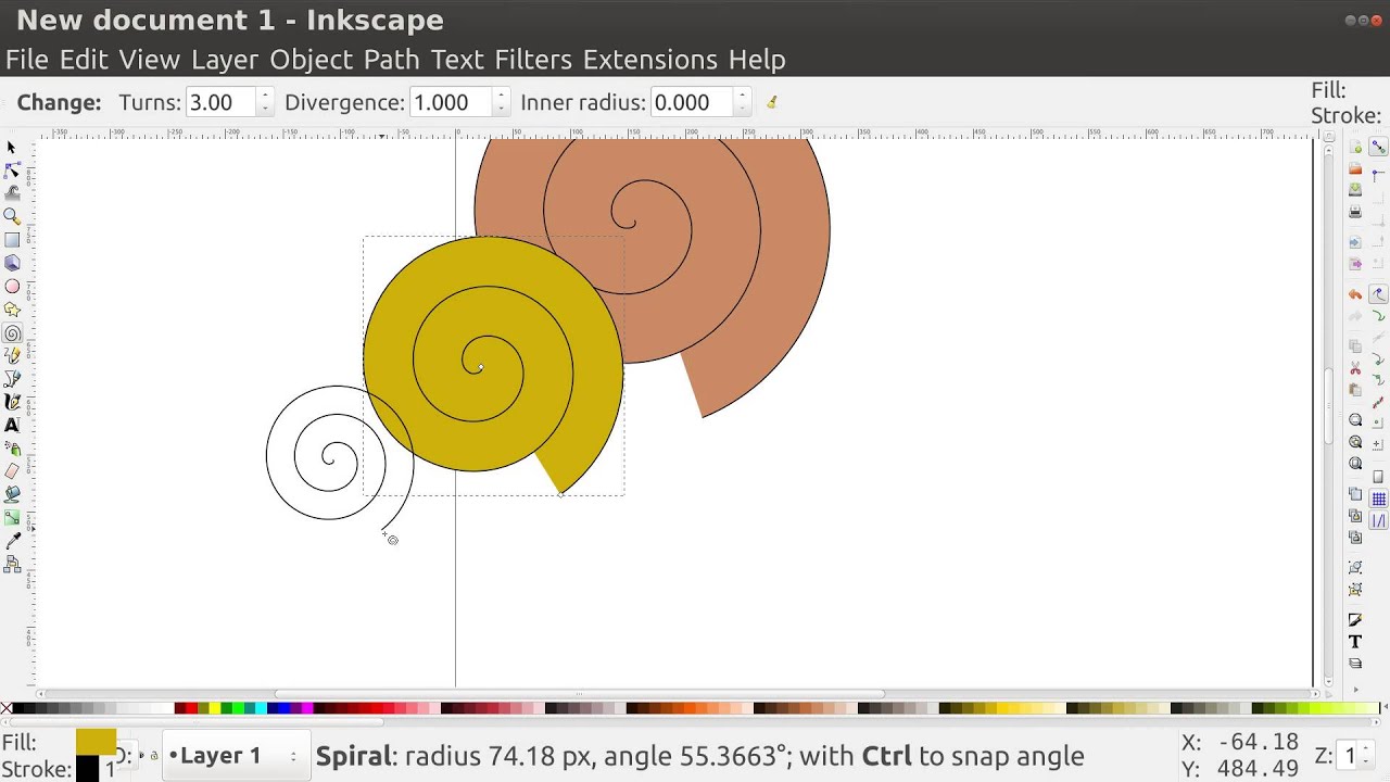 Inkscape Spiral Tool - YouTube