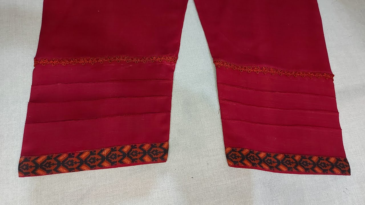 Trouser design with lace/ very easy trouser design/ #trousers #sewing # ...