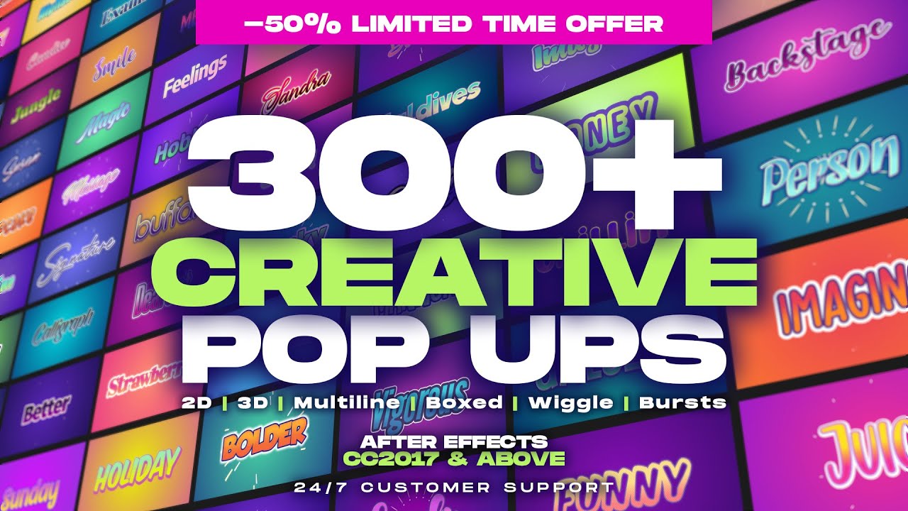 Creative Pop Ups Pack [ 300+ original text pop-ups and bursts ] - YouTube