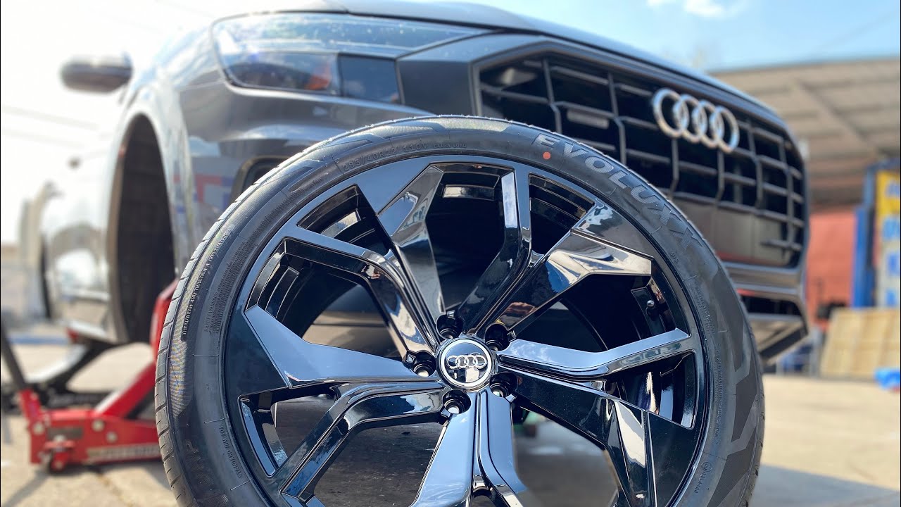 2023 Audi q8 on custom made 22" Gloss Black Audi Wheels - YouTube
