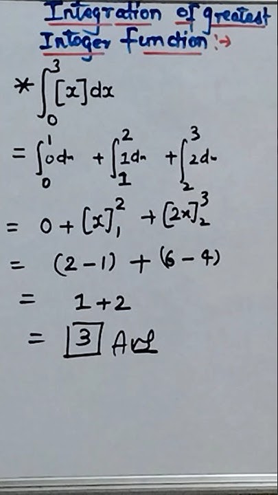 Integration greatest integer function - YouTube