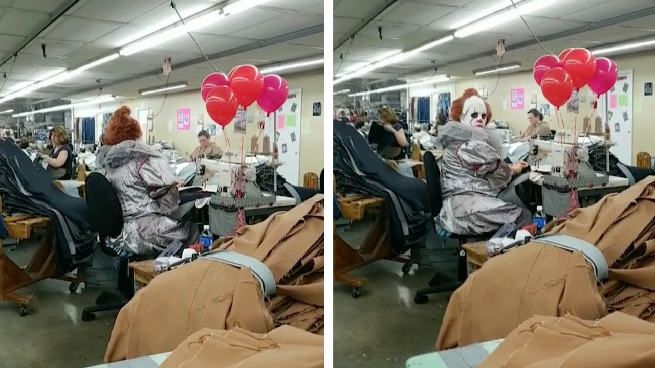 Co-Worker's Realistic Costume Scares Colleagues - YouTube