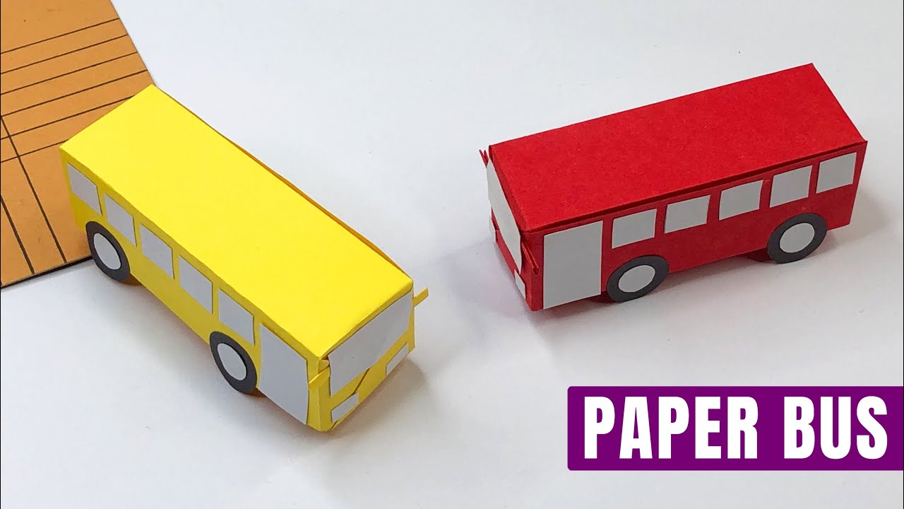🎨 DIY Paper Bus Craft - Easy & Fun 3D Paper Model Tutorial for ...