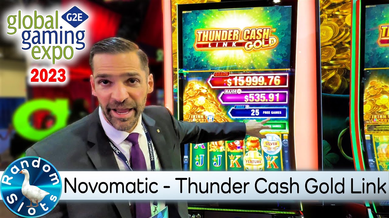 #G2E2023 Novomatic Thunder Cash Gold Link Slot Machine Preview - YouTube