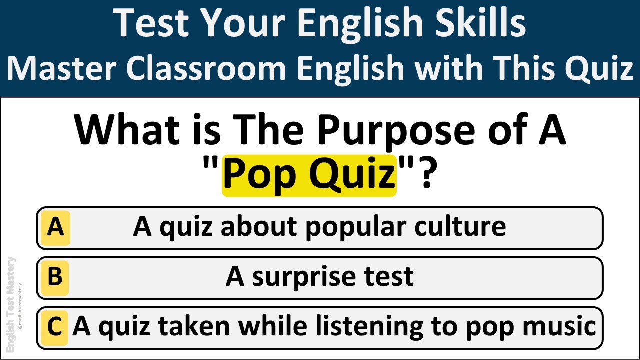 Test Your English Skills | Master Classroom English Quiz | English Test ...