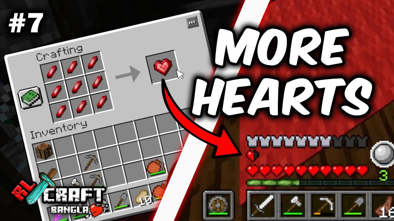 How to CRAFT more HEARTS in Minecraft | RLCraft Let's play in Bangla #7 ...