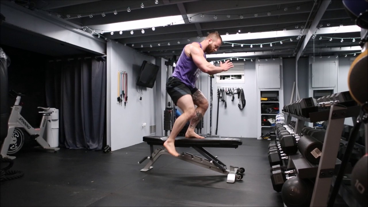 Bench Side Step Overs - YouTube