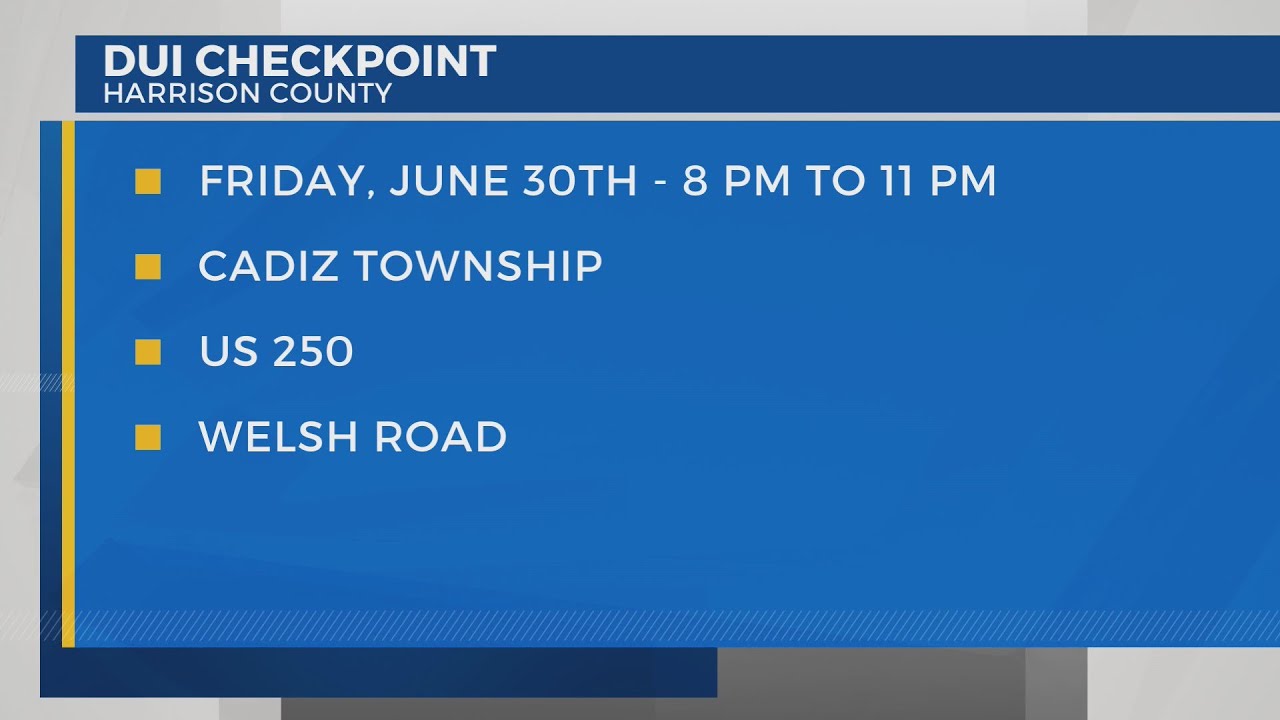 Sobriety checkpoint to be held in Ohio Valley - YouTube