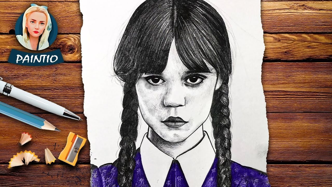 Easy Anime Drawing Wednesday Addams Drawing Anime Character - YouTube