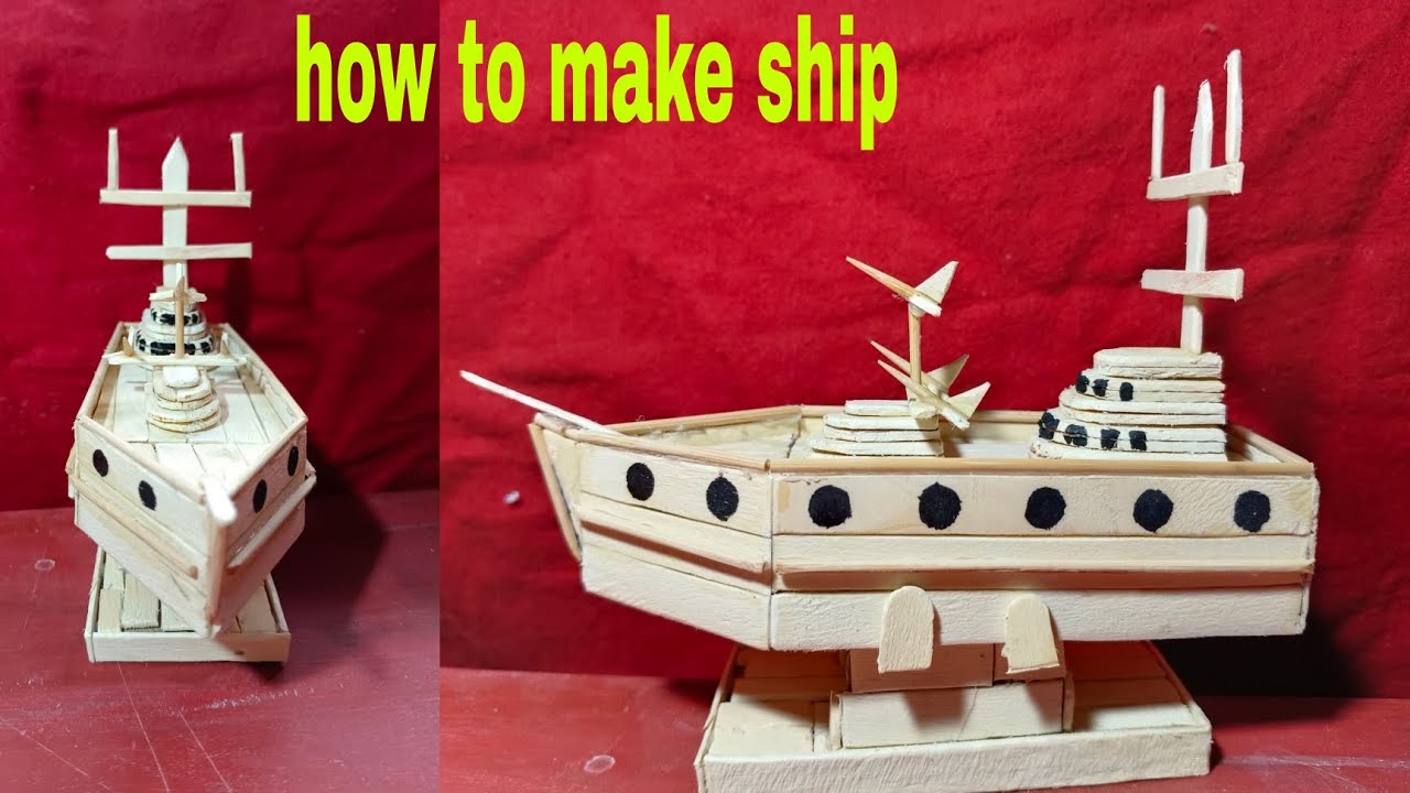 How To Make Icc Cream Stick Craft Ship Homemade Icc Cream Stick