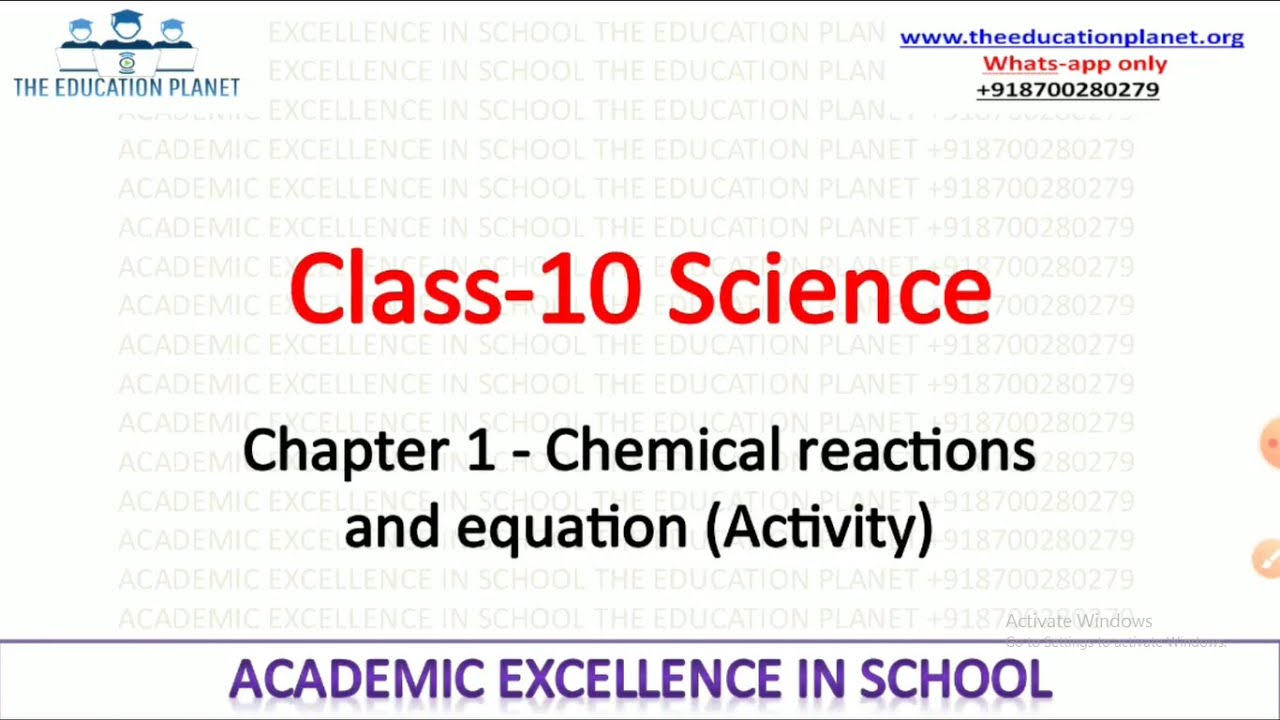 Chemical reaction and equation Activity|class 10 Science |Chapter 1 ...
