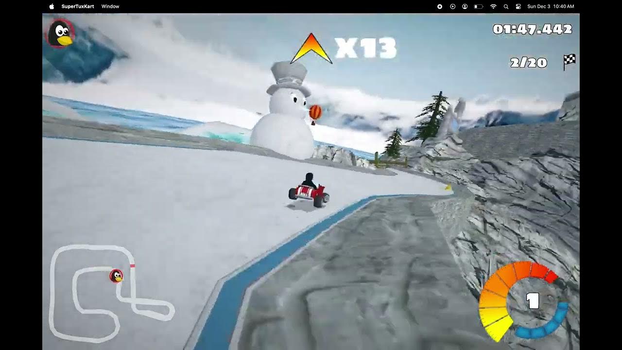 Super Tux Cart WR lap time (24 second lap) - YouTube