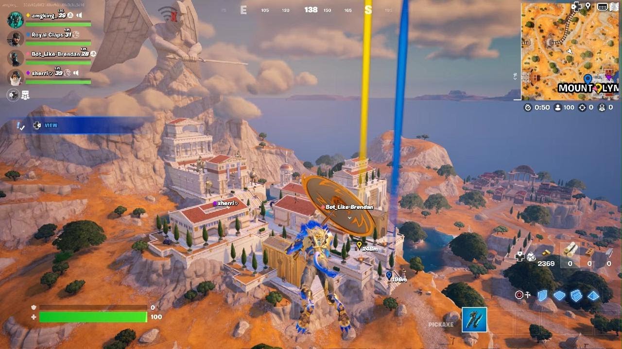 Defeating Zeus at Mount Olympus Fortnite 4K - YouTube