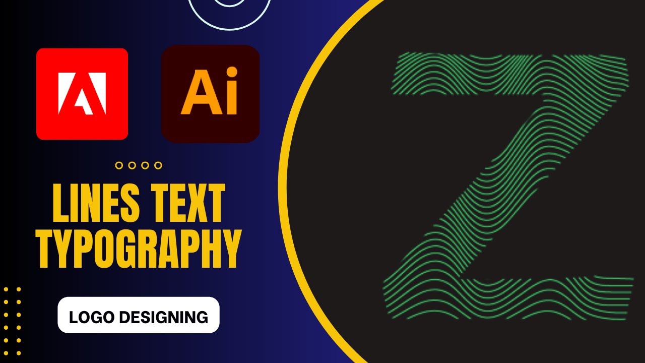 Lines Text Typography Logo Design in Adobe Illustrator - YouTube