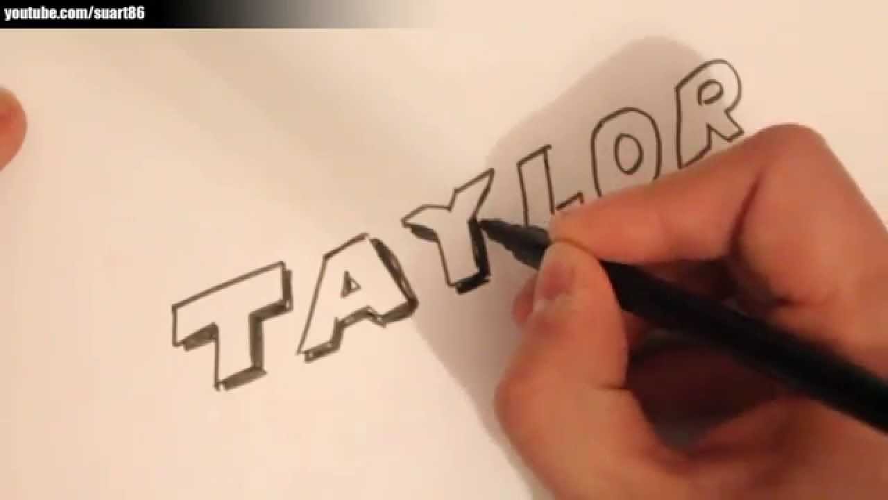 How to draw the name Taylor - YouTube