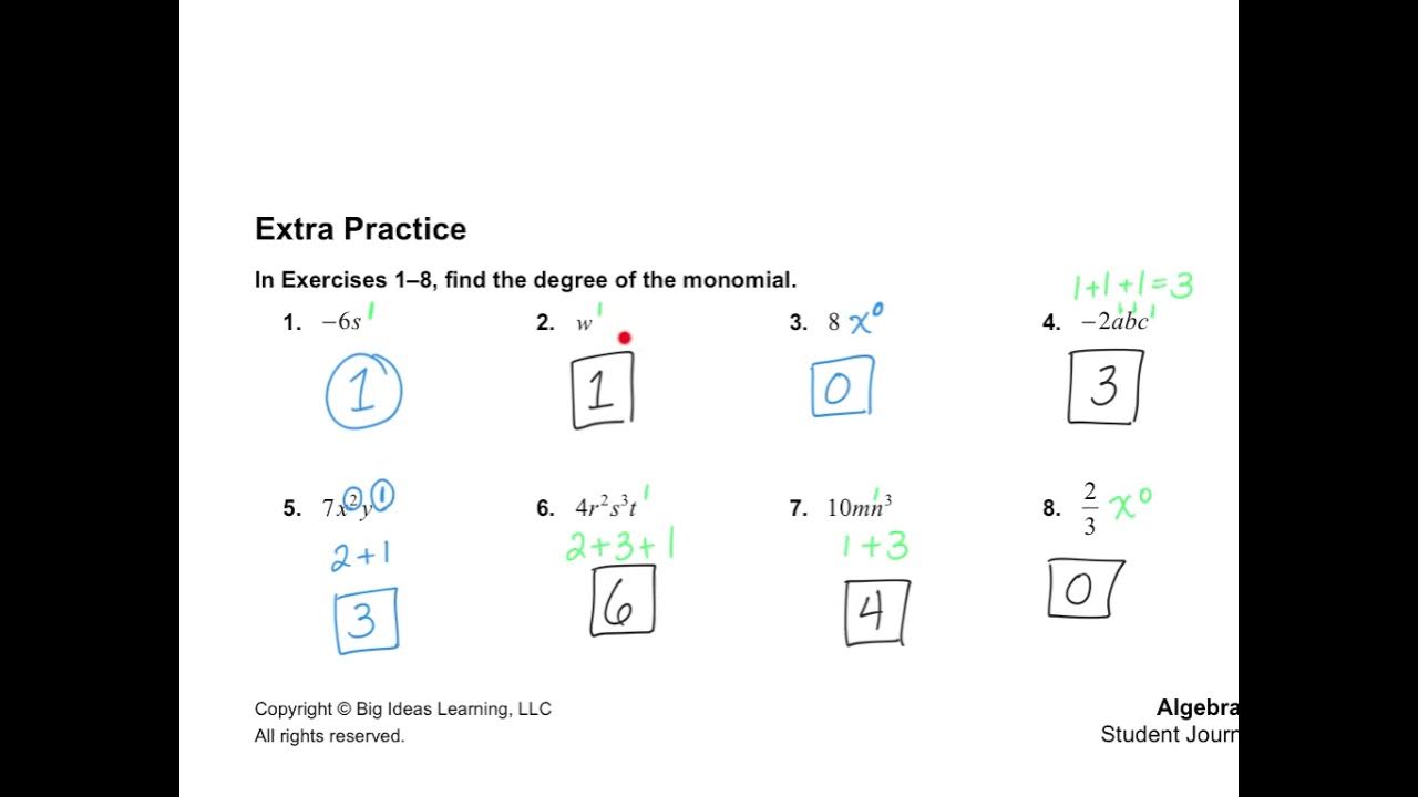 Algebra 1, 7.1: Adding and Subtracting Polynomials - YouTube