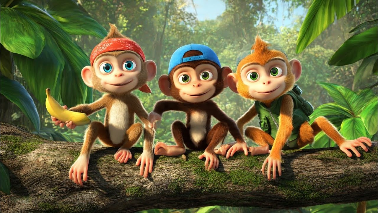 Three Little Monkeys Jumping On The Tree 🐒 | Fun Counting Song ...