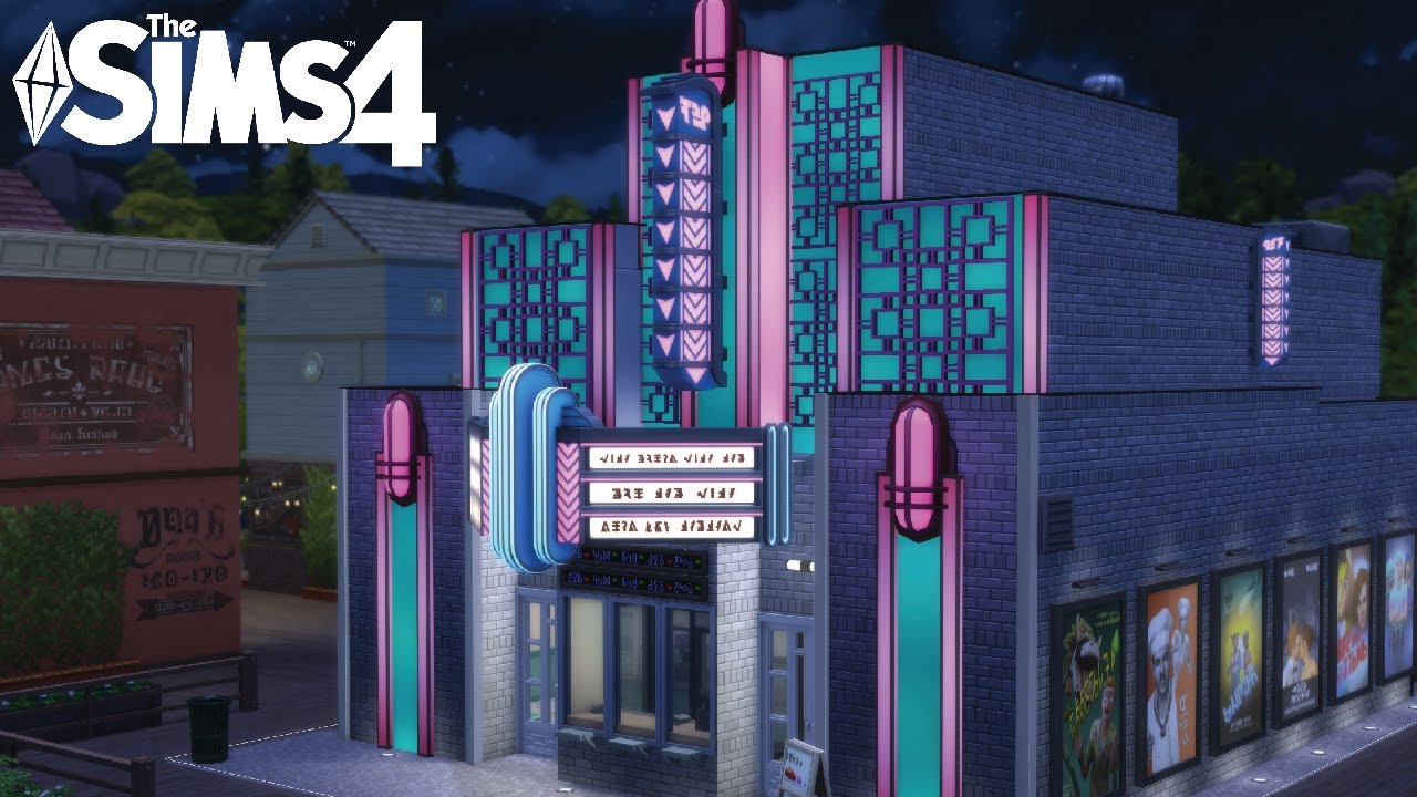 I built a FUNCTIONAL Movie Theatre! 📽️🎞️| The Sims 4 Speedbuild - YouTube