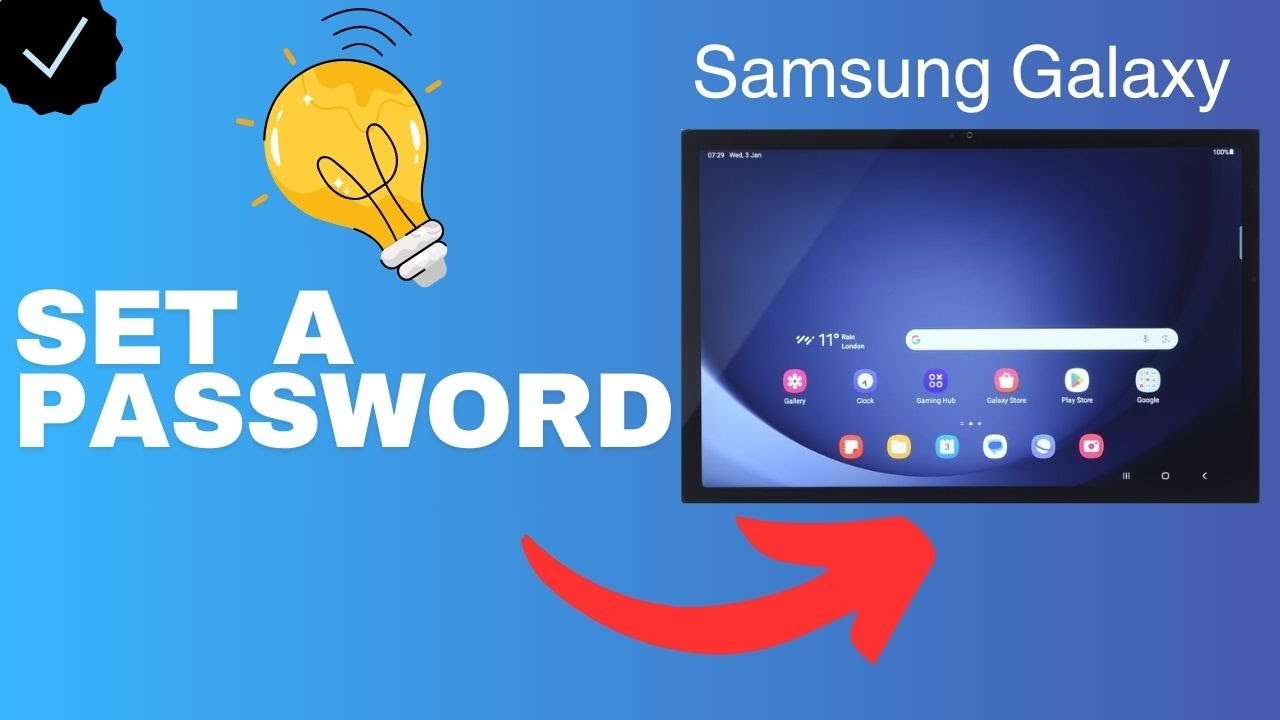How to set a password to your account in the Samsung Galaxy Tab A9 ...