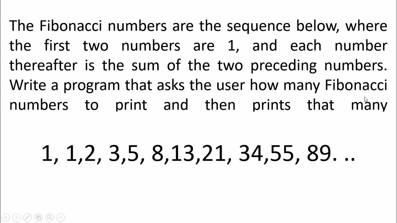 How to write a Python program that asks the user how many Fibonacci numbers to print - YouTube