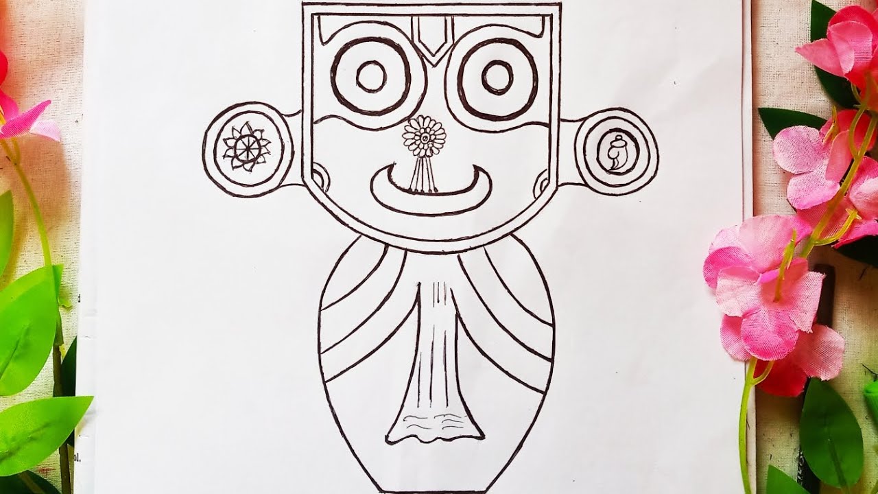 Lord jagannath 🙏 simple art step by step ll jagannath drawing very easy ...