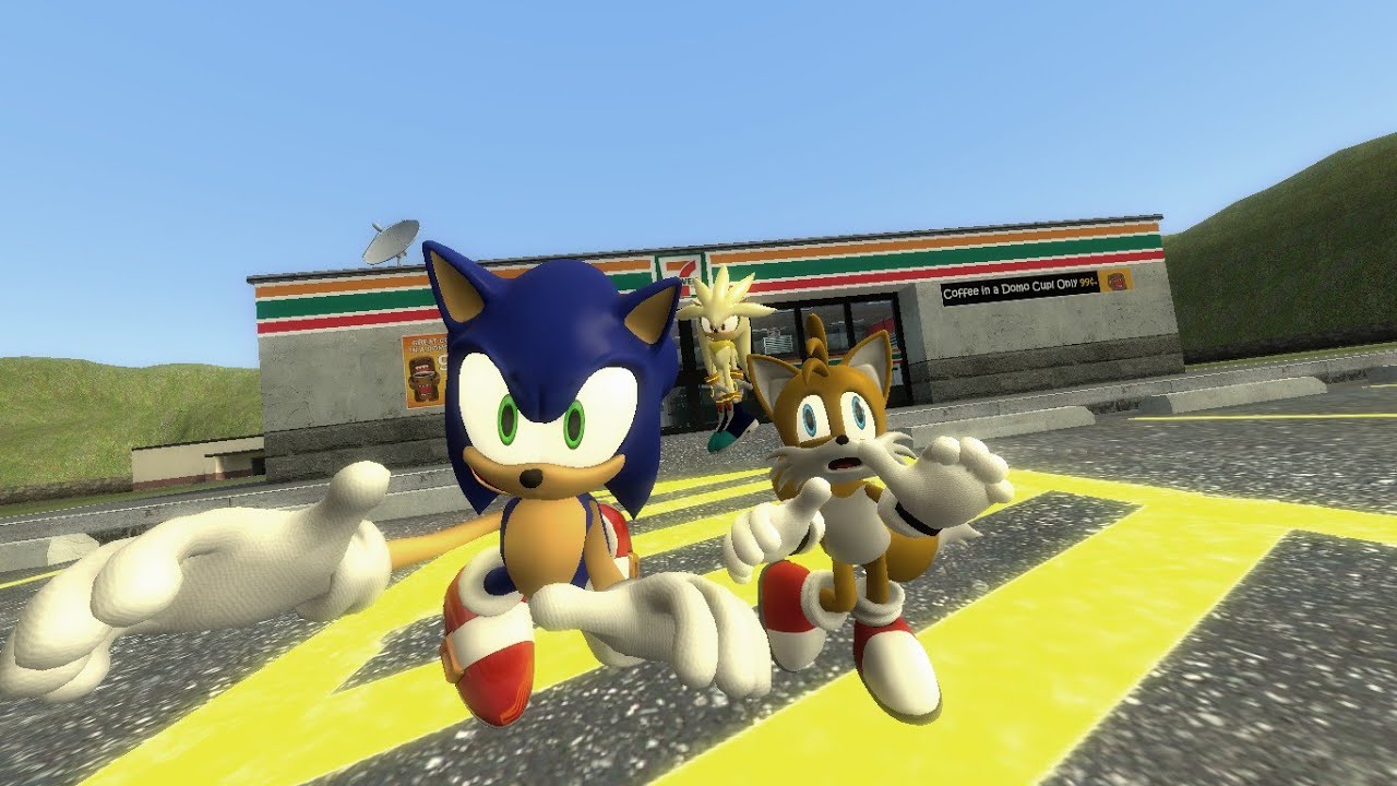 sonic and tails go to 7-eleven gmod - YouTube