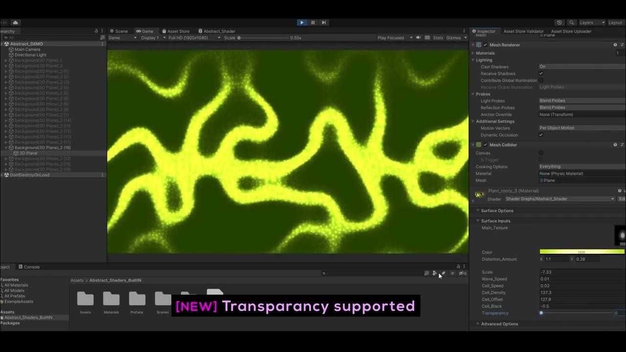 Abstract bg shaders version2 | Transperancy supported | Unity asset store #shadergraph - YouTube