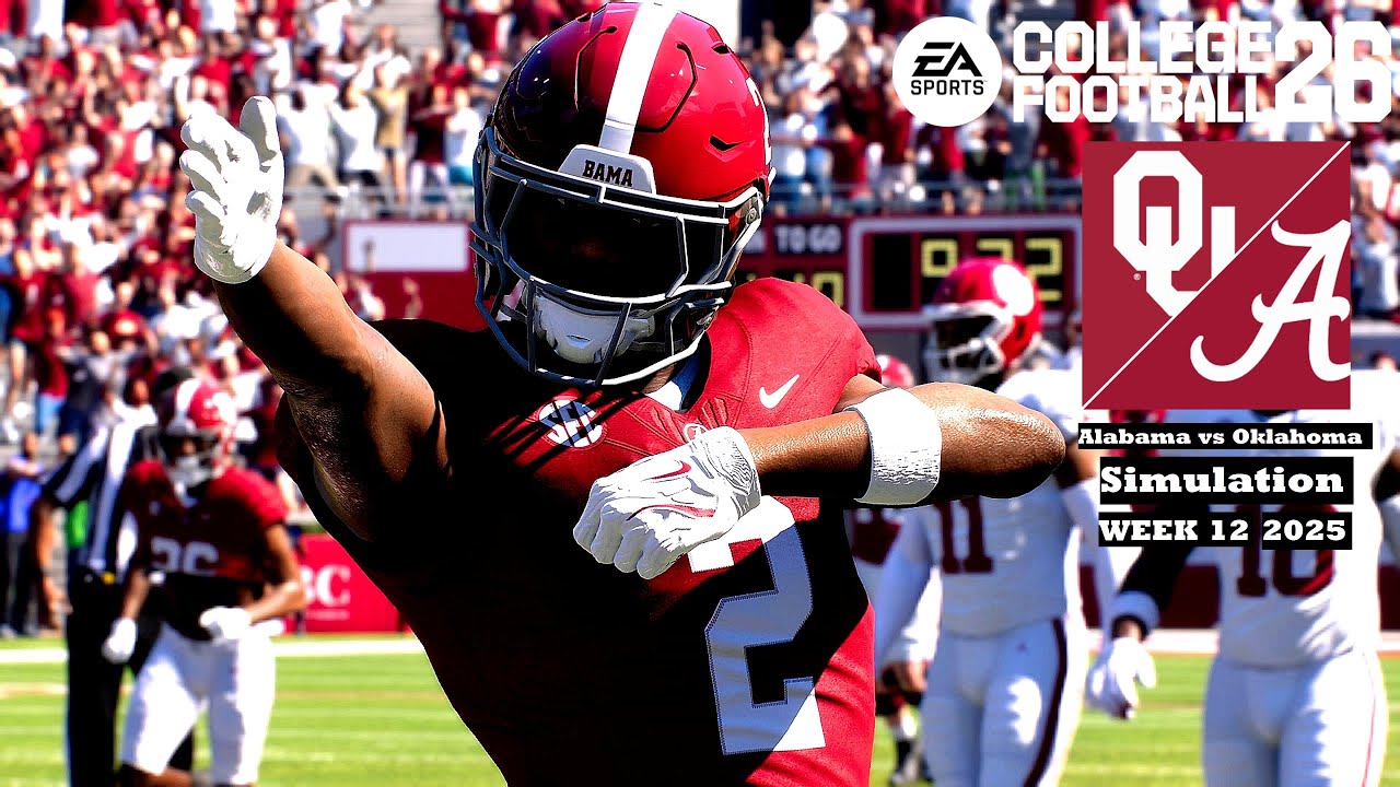 College Football 26 Alabama Crimson Tide vs Oklahoma Week 12 Simulation ...