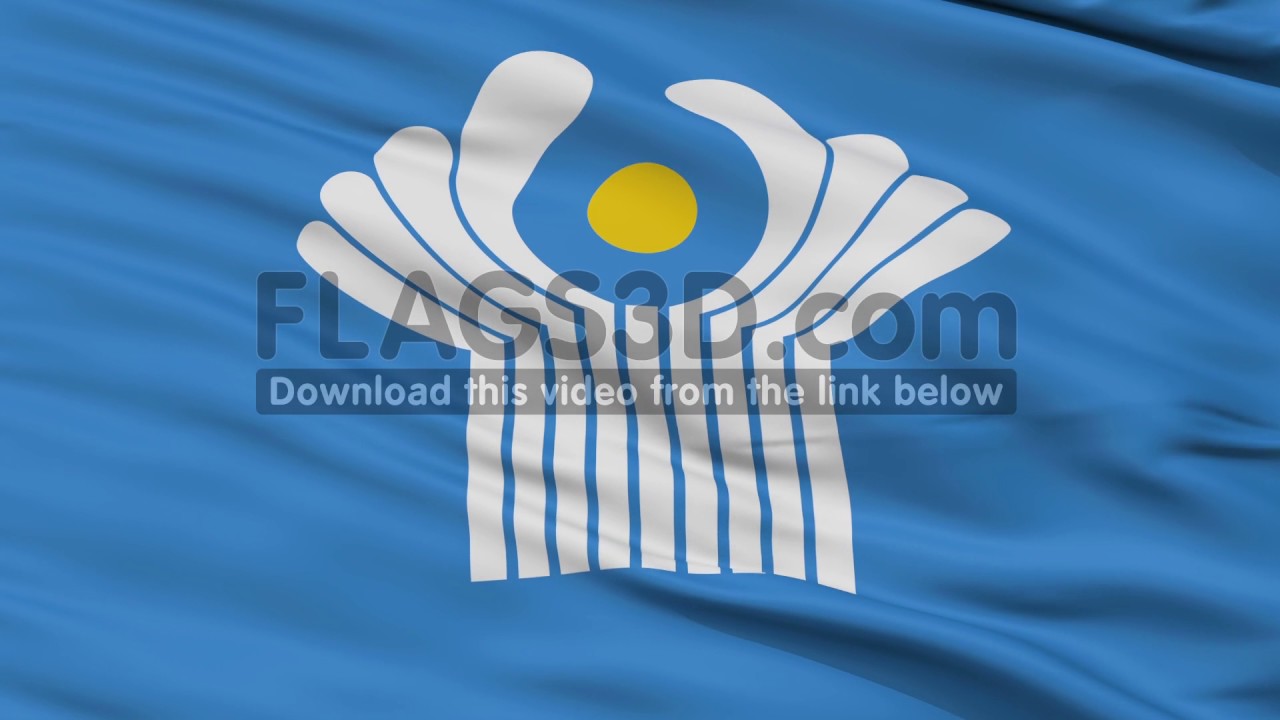 Close Up Waving Flag of CIS - YouTube