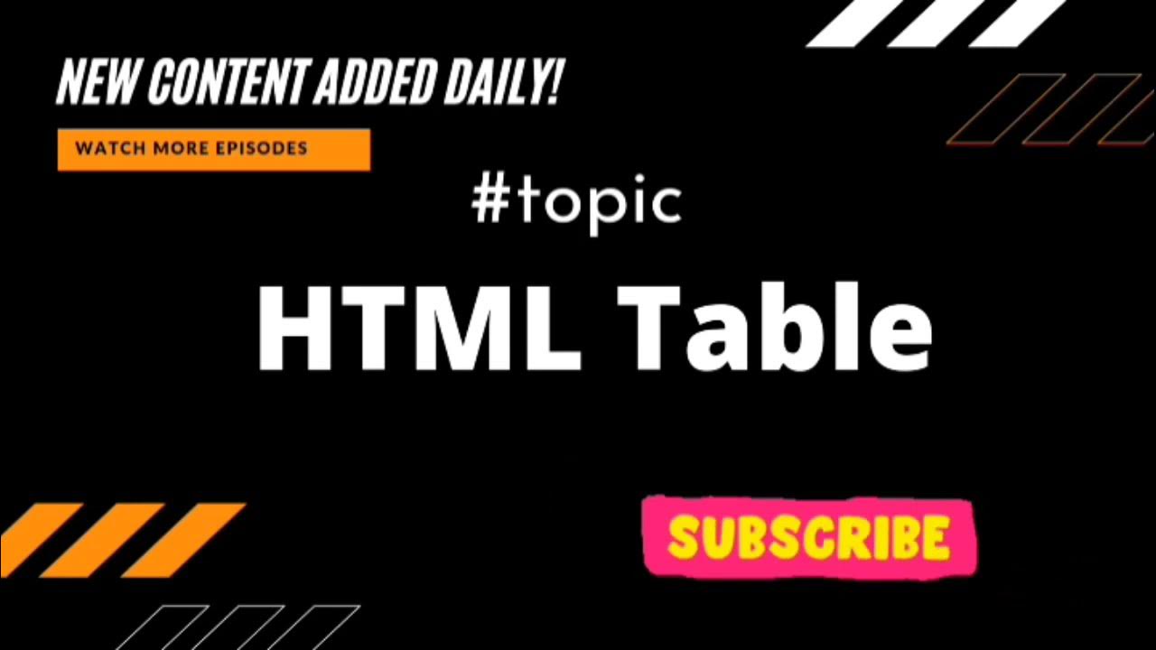 HTML Tutorial - 5 । HTML Table । How to create table in html5 - YouTube
