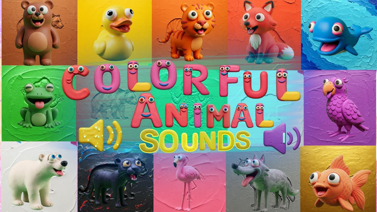 Colorful Animal Sounds Song! 🎨🐾 | Zoo Animals Sounds & Colors! | Growl ...