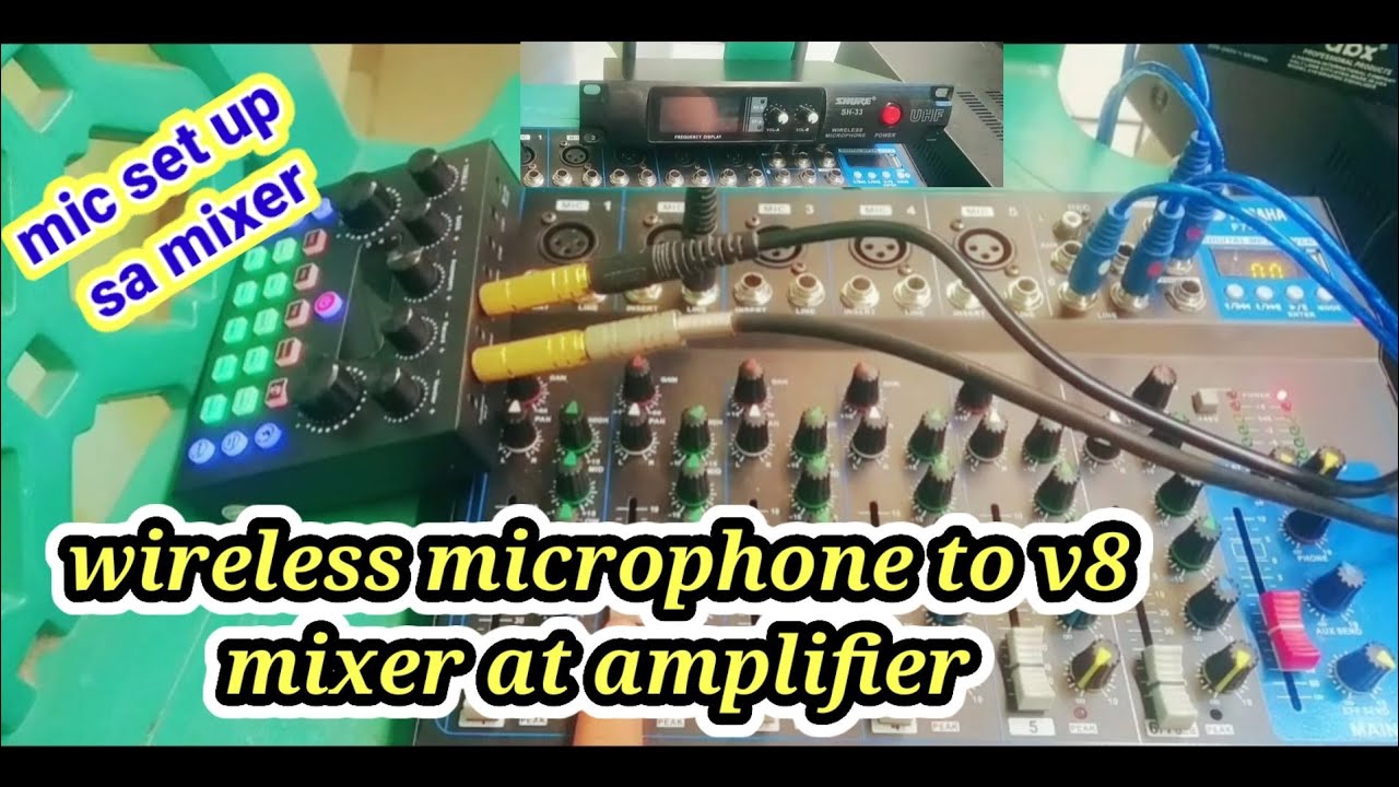 wireless microphone to V8 to amplifier l pwede ito sa mic set up - YouTube