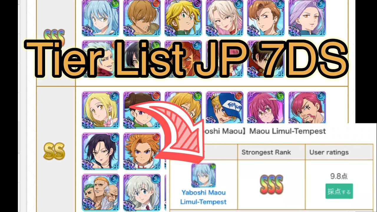 Tier List 7DS The Seven Deadly Sins Grand Cross SDSGC - YouTube