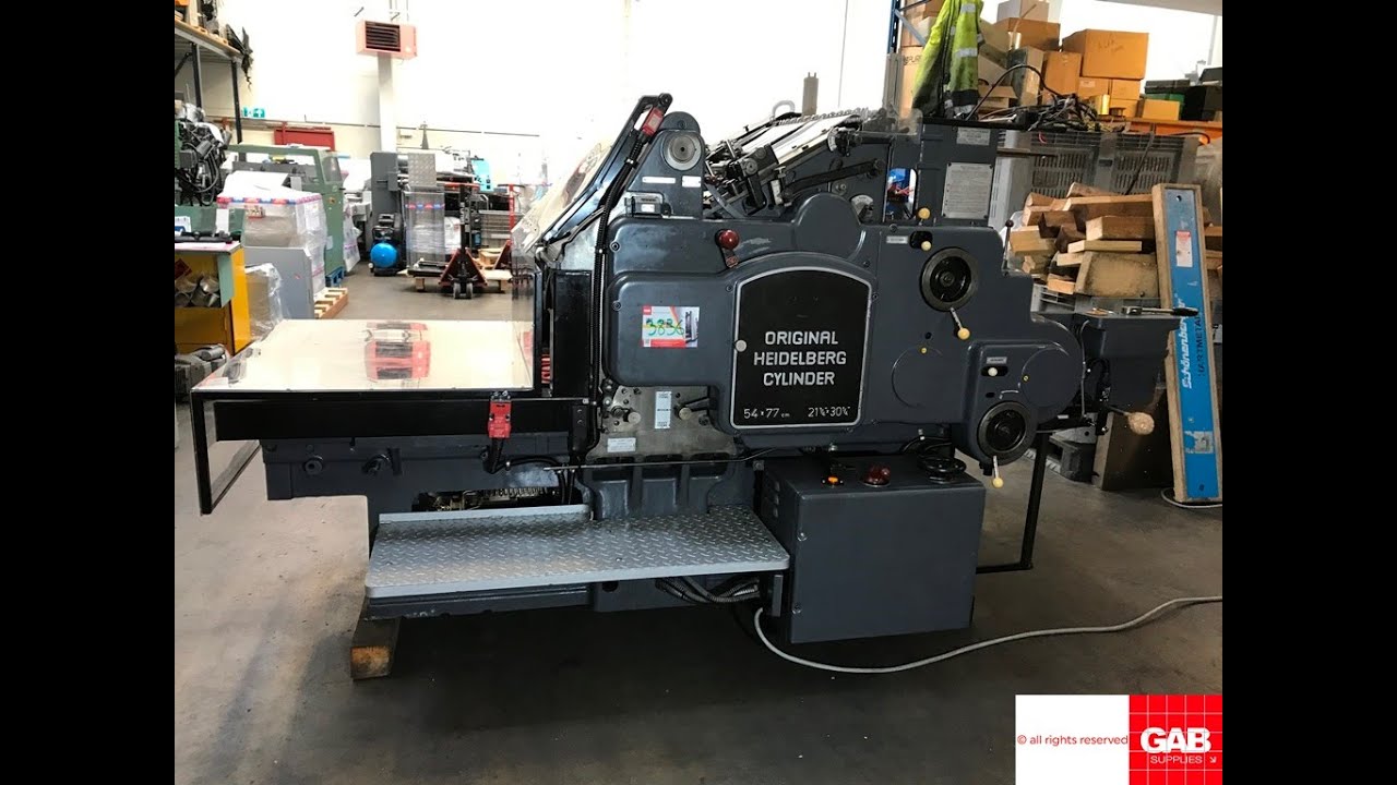 Fully serviced Original Heidelberg SB Cylinder die cutting machine from ...