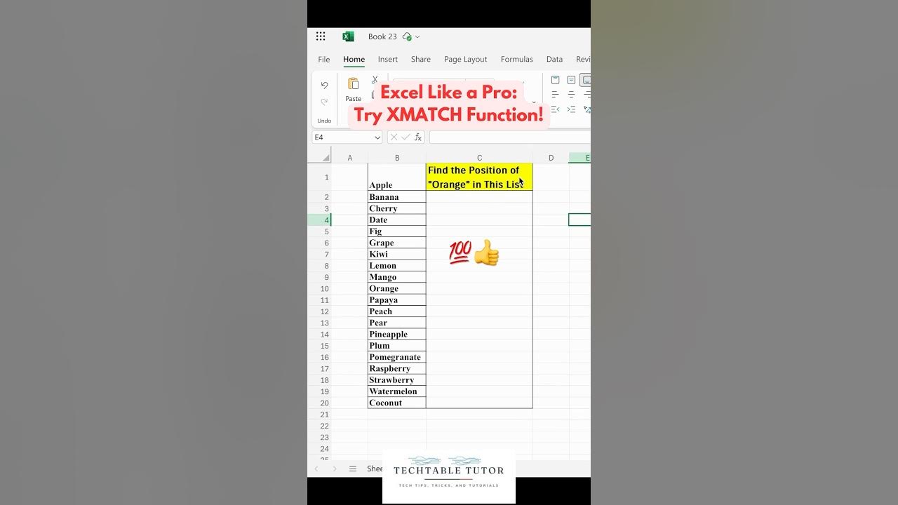 Use Excel Like a Pro! Learn XMATCH Function‼️ #excel #excelshorts - YouTube