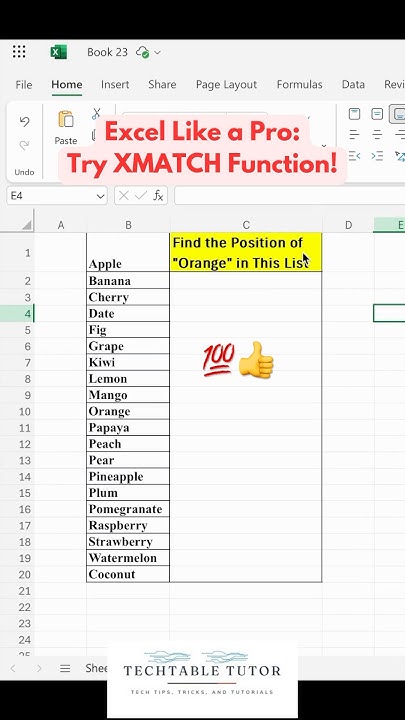 Use Excel Like a Pro! Learn XMATCH Function‼️ #excel #excelshorts - YouTube