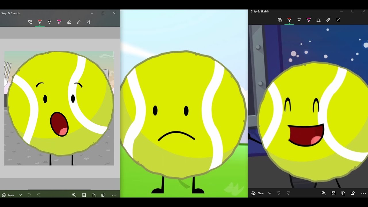 BFDIA 23 Shattered! Every Time tennis ball is on screen - YouTube