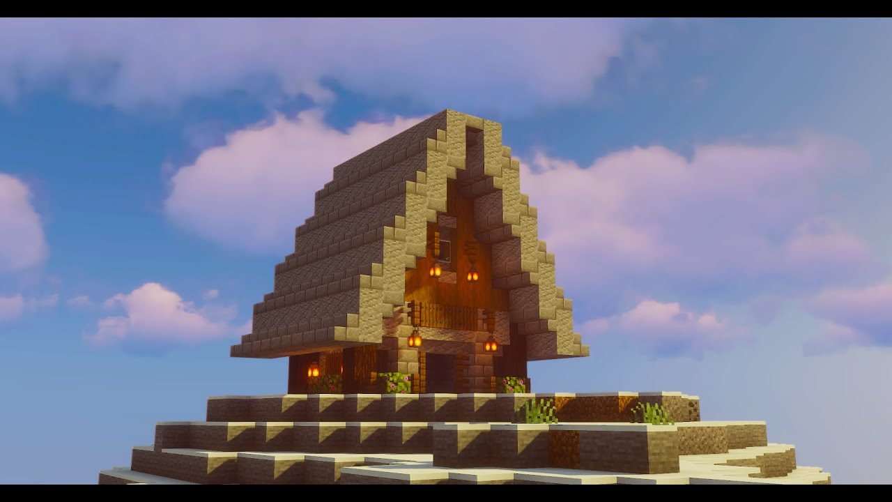 Minecraft starter house in 3 minutes in Scandinavian style - YouTube