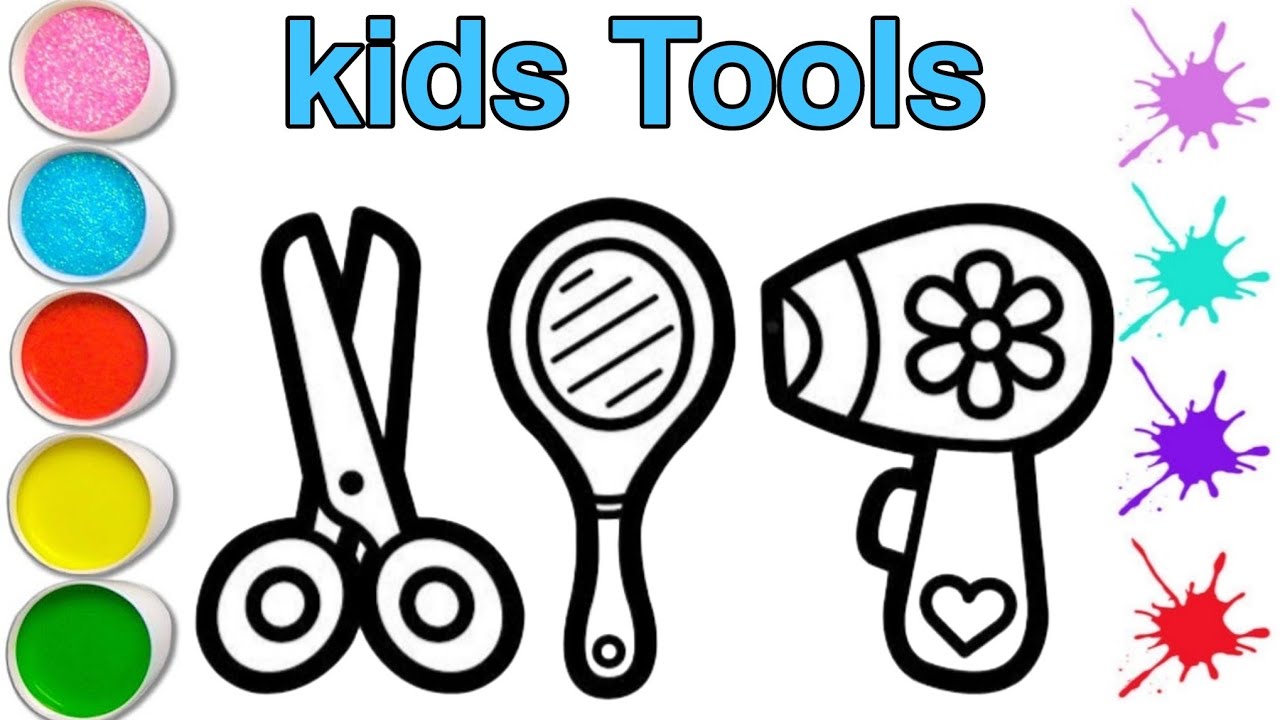 kids Tools Drawing, Colouring for kids, Toddlers | Basic Drawing for ...