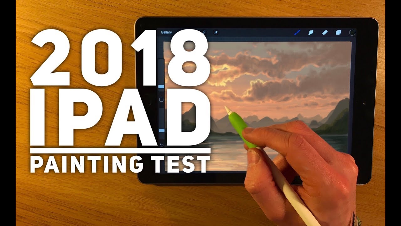 2018 IPAD PAINTING TEST TUTORIAL Part 2 - How to paint mountains and a ...